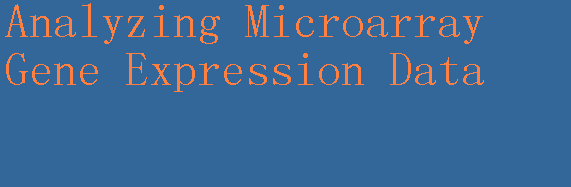 Analyzing Microarray Gene Expression Data